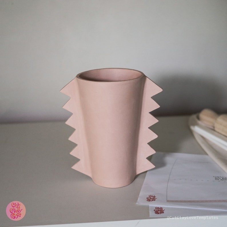 Easy Vase Pottery Template Slab Building Tutorial Ceramic Tools Easy ...