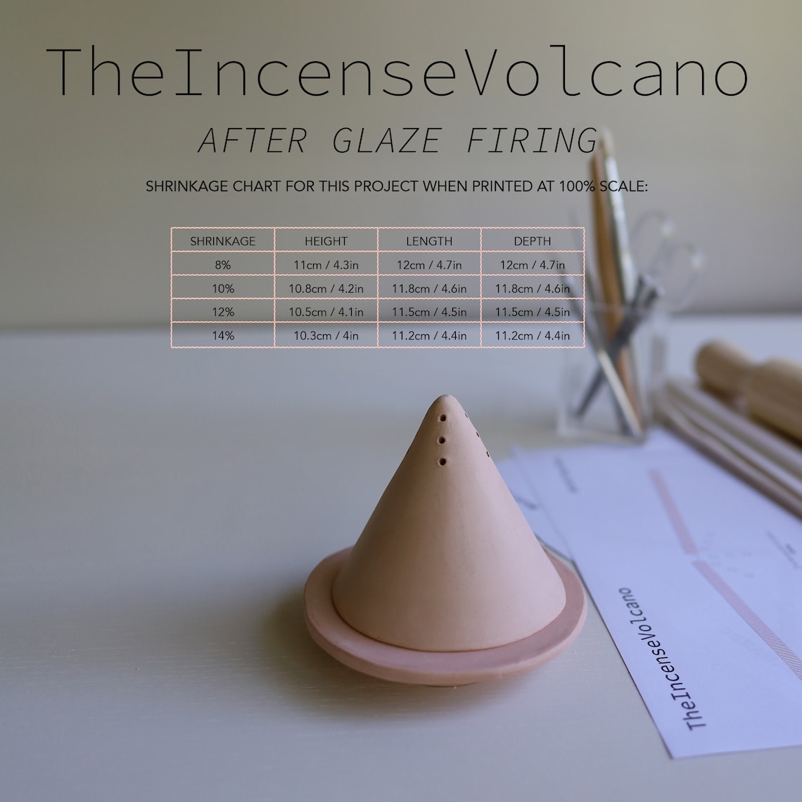 Incense Volcano Pottery Template Slab Building Ceramics Tools for ...