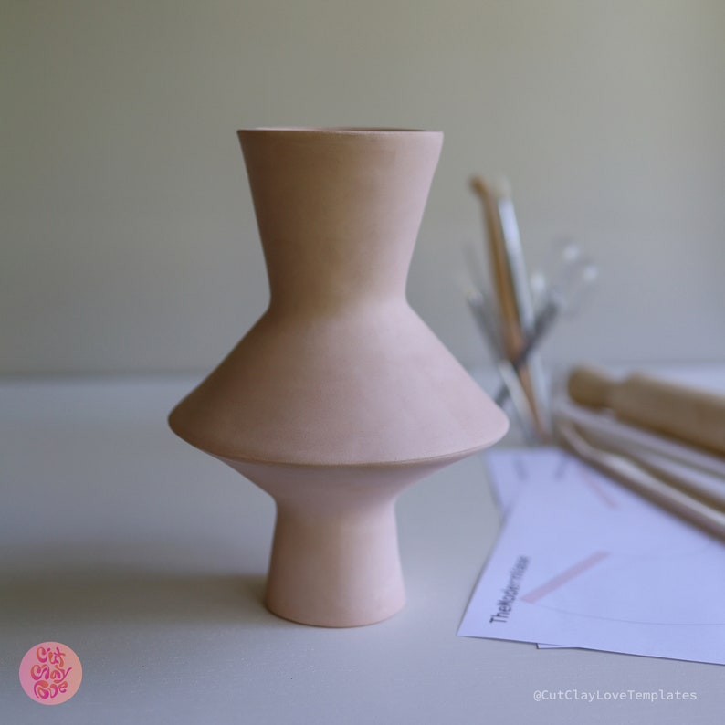 Modern Vase Pottery Template for Slab Building Easy DIY Ceramics Tool ...
