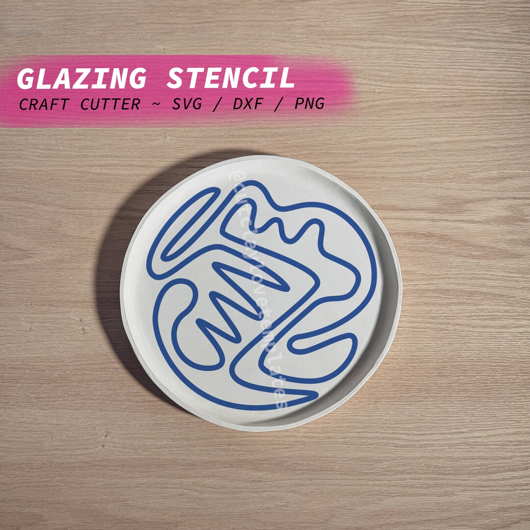 Glaze Stencil Sheet for Craft Cutter ~ Line Drawing Plate Artwork ...