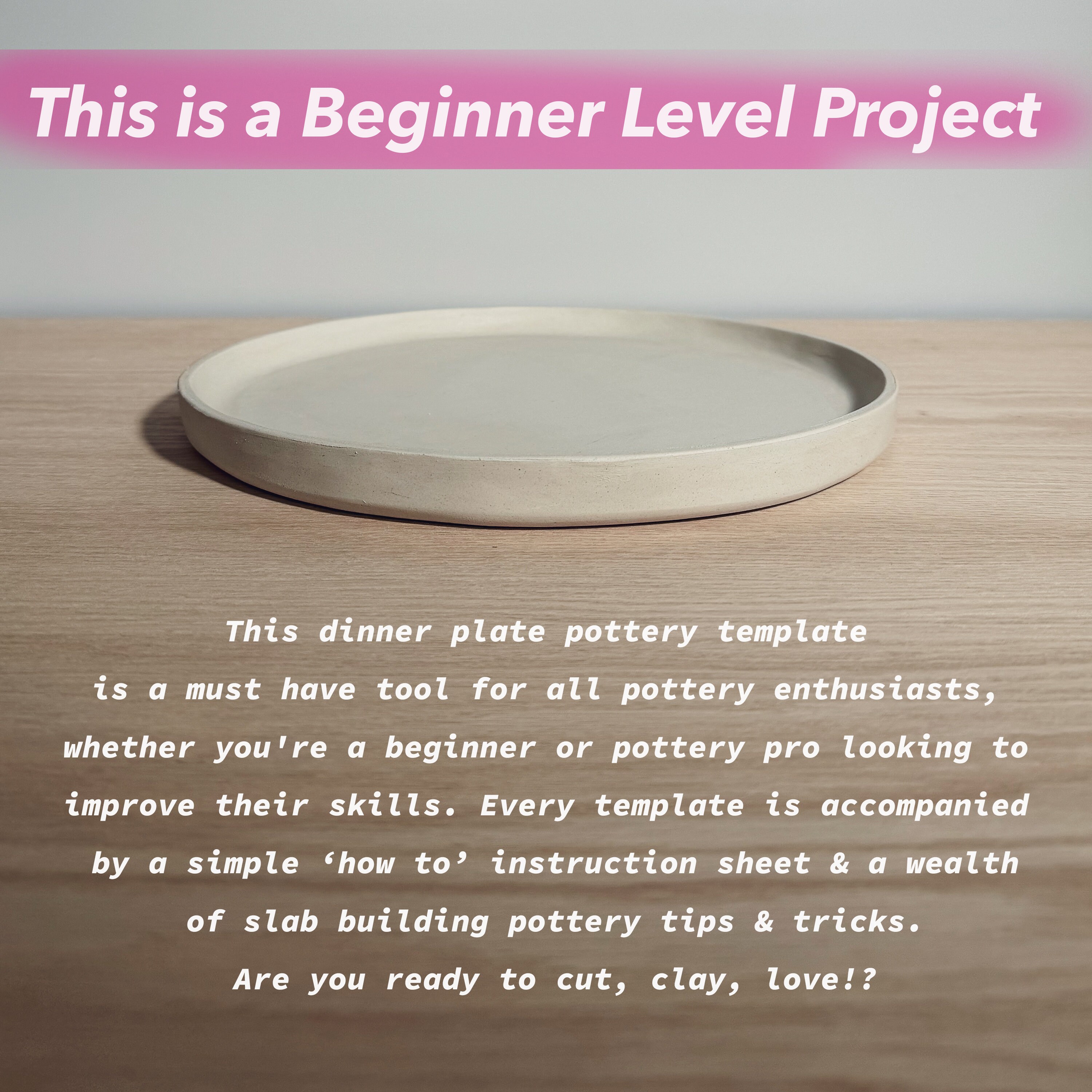 Pottery Dinner Plate Template: Slab Building Printable (PDF) - Etsy