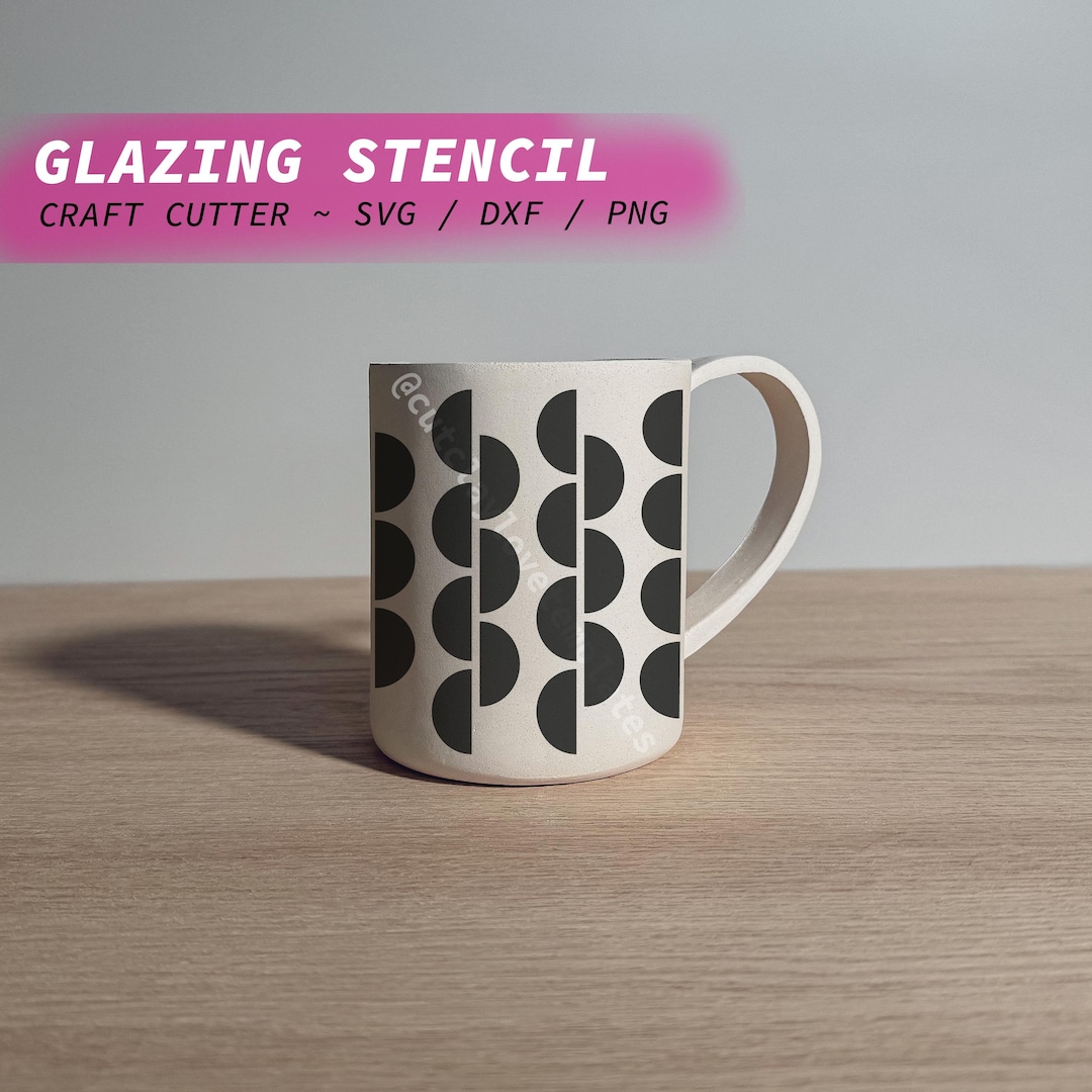 Glaze Stencil Sheet for Craft Cutter ~ Retro Wallpaper Cup Artwork ...