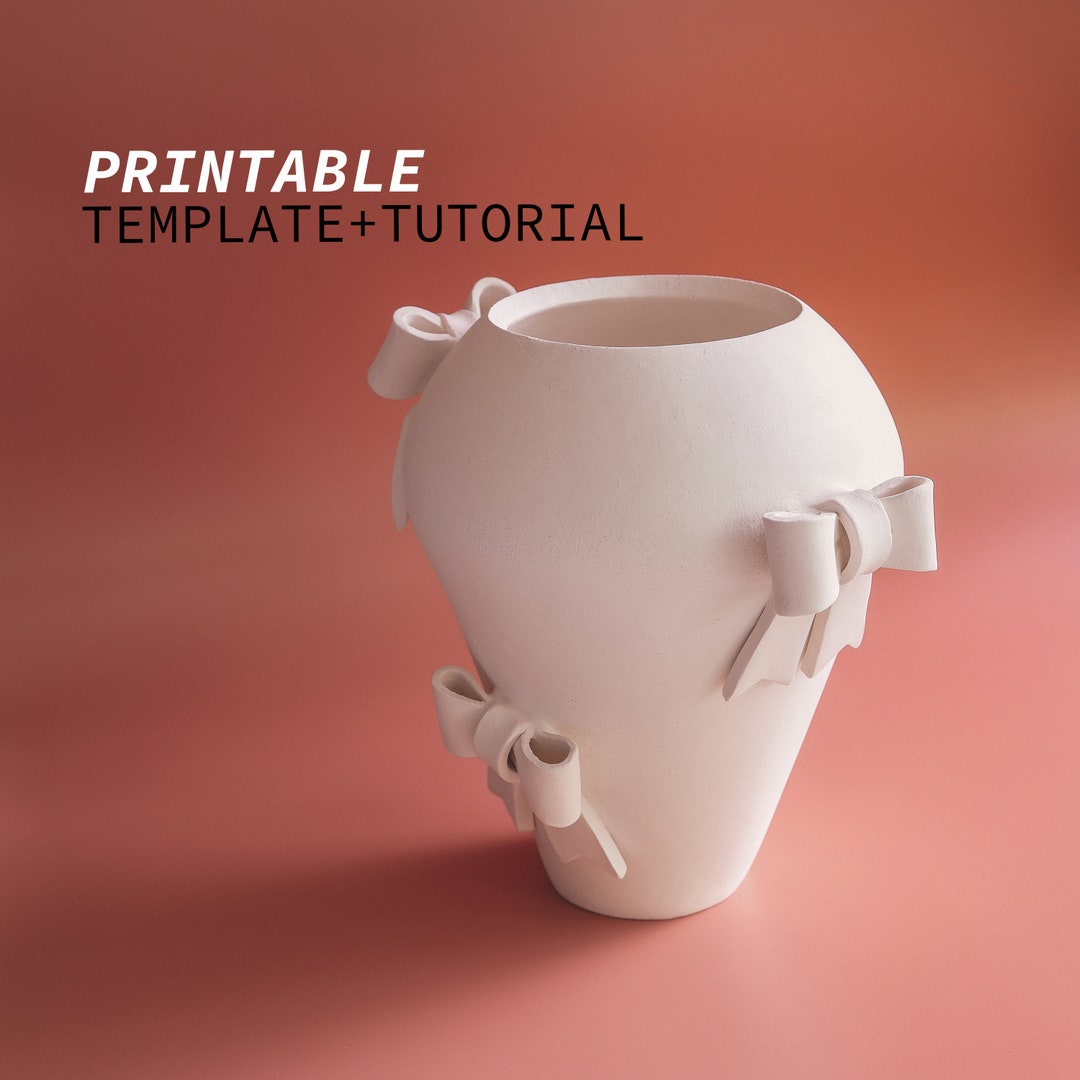 Bow Vase Pottery Template Slab Building Tutorial ~ Simple Do It ...