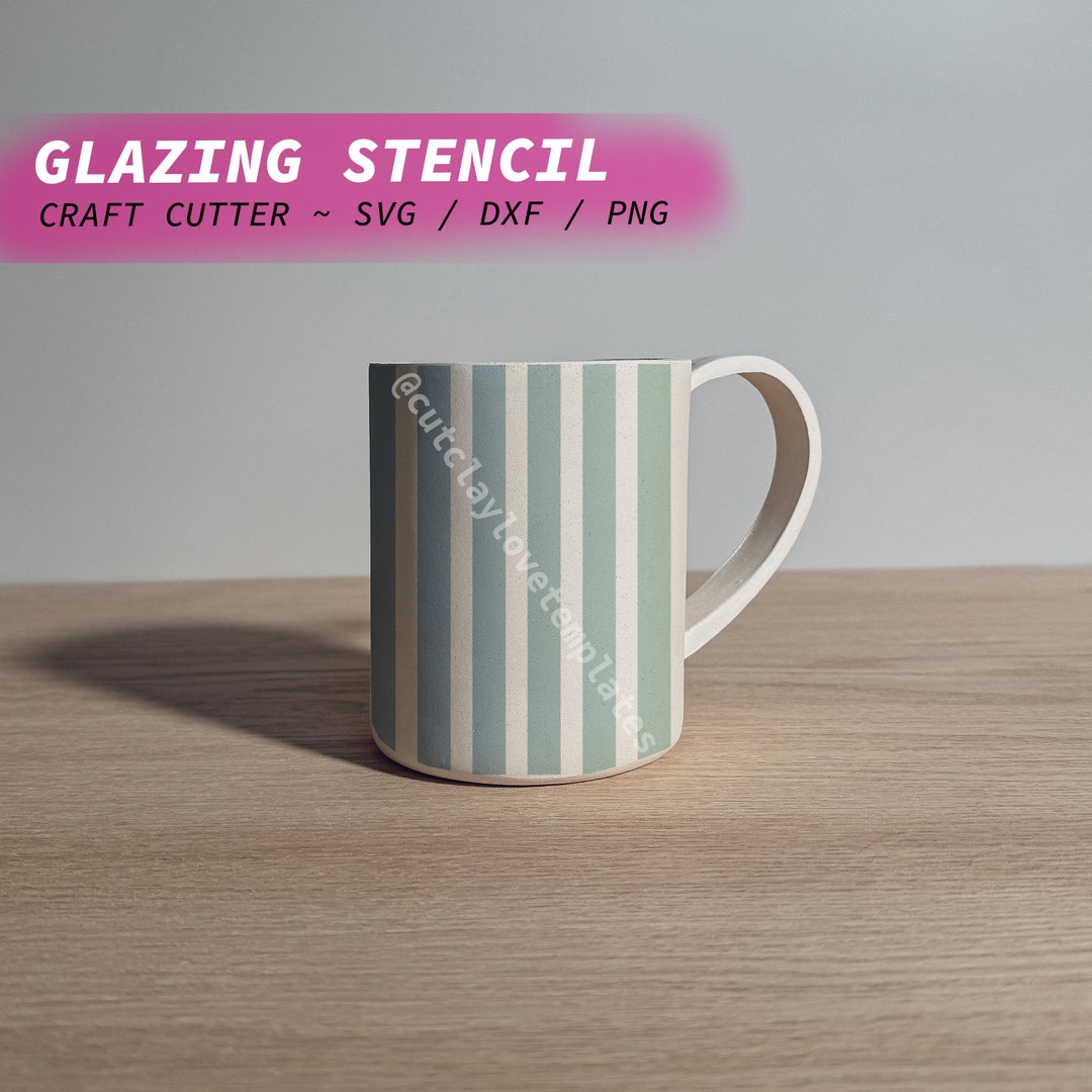 Glaze Stencil Sheet for Craft Cutter ~ Thick Stripe Cup Artwork ...