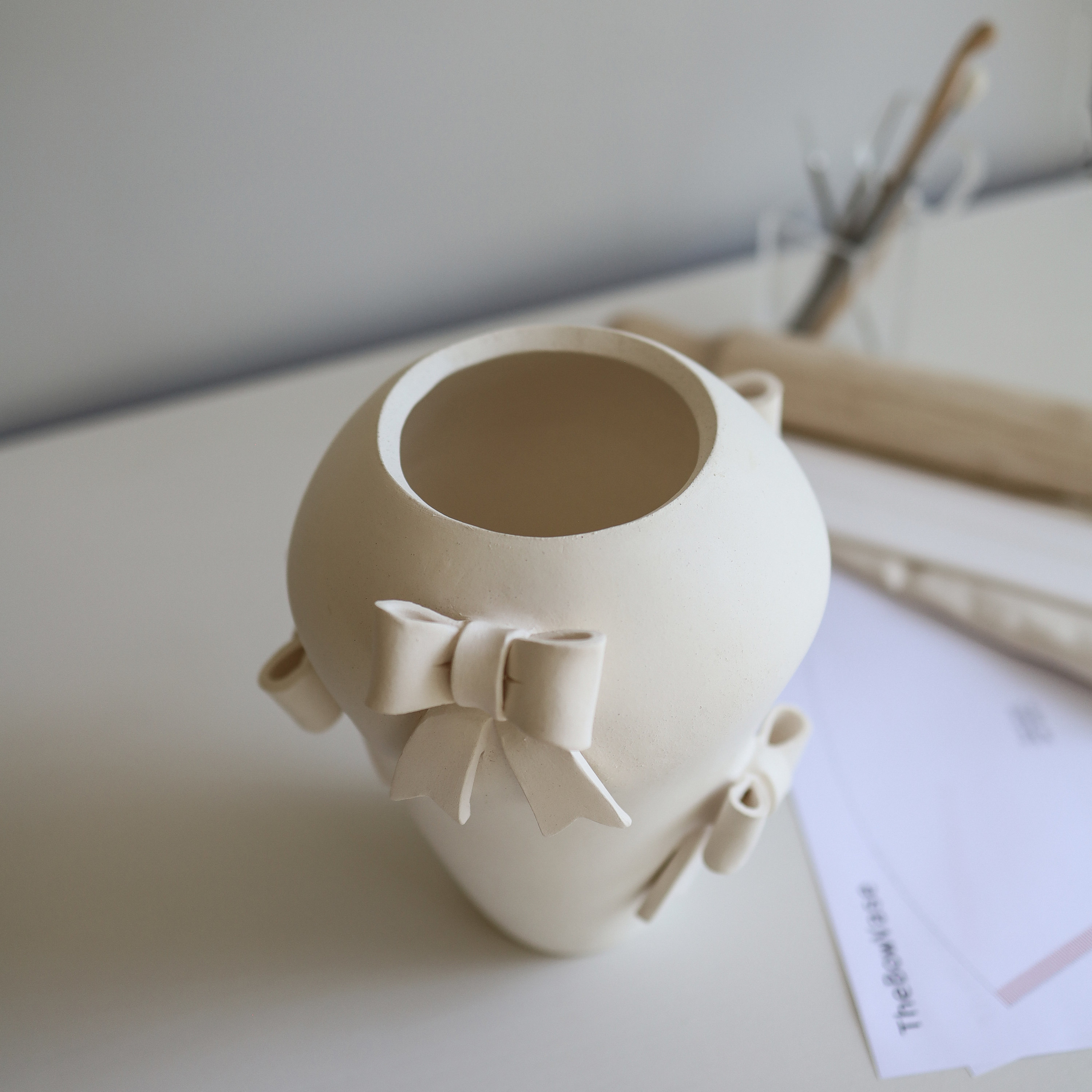 Bow Vase Pottery Template Slab Building Tutorial Simple DIY Home Decor ...