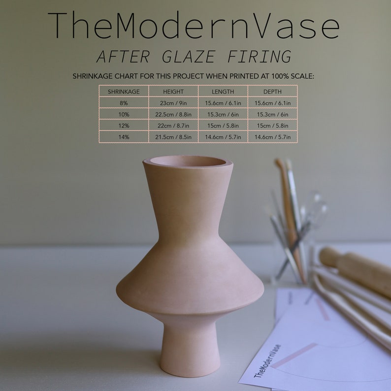 Modern Vase Pottery Template : Do It Yourself Slab Building Pattern ...