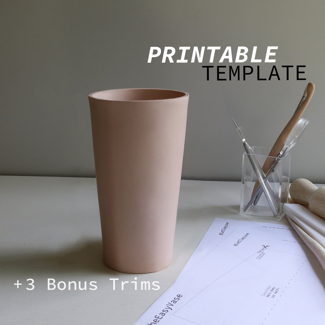 Easy Vase Pottery Template Slab Building ~ DIY Handmade Ceramics Tool ...