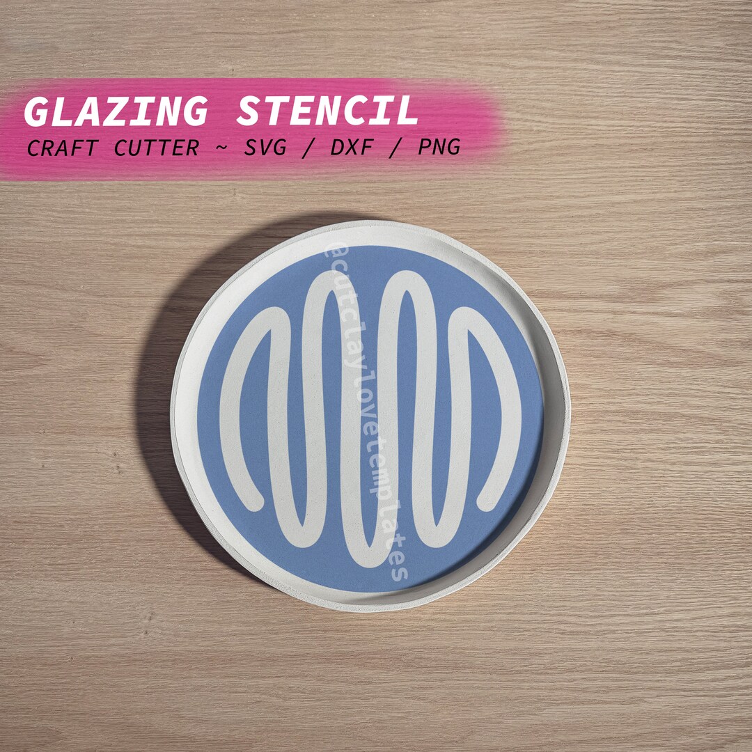 Glaze Stencil Sheet for Craft Cutter ~ Squiggle Plate Artwork ~ Vinyl ...