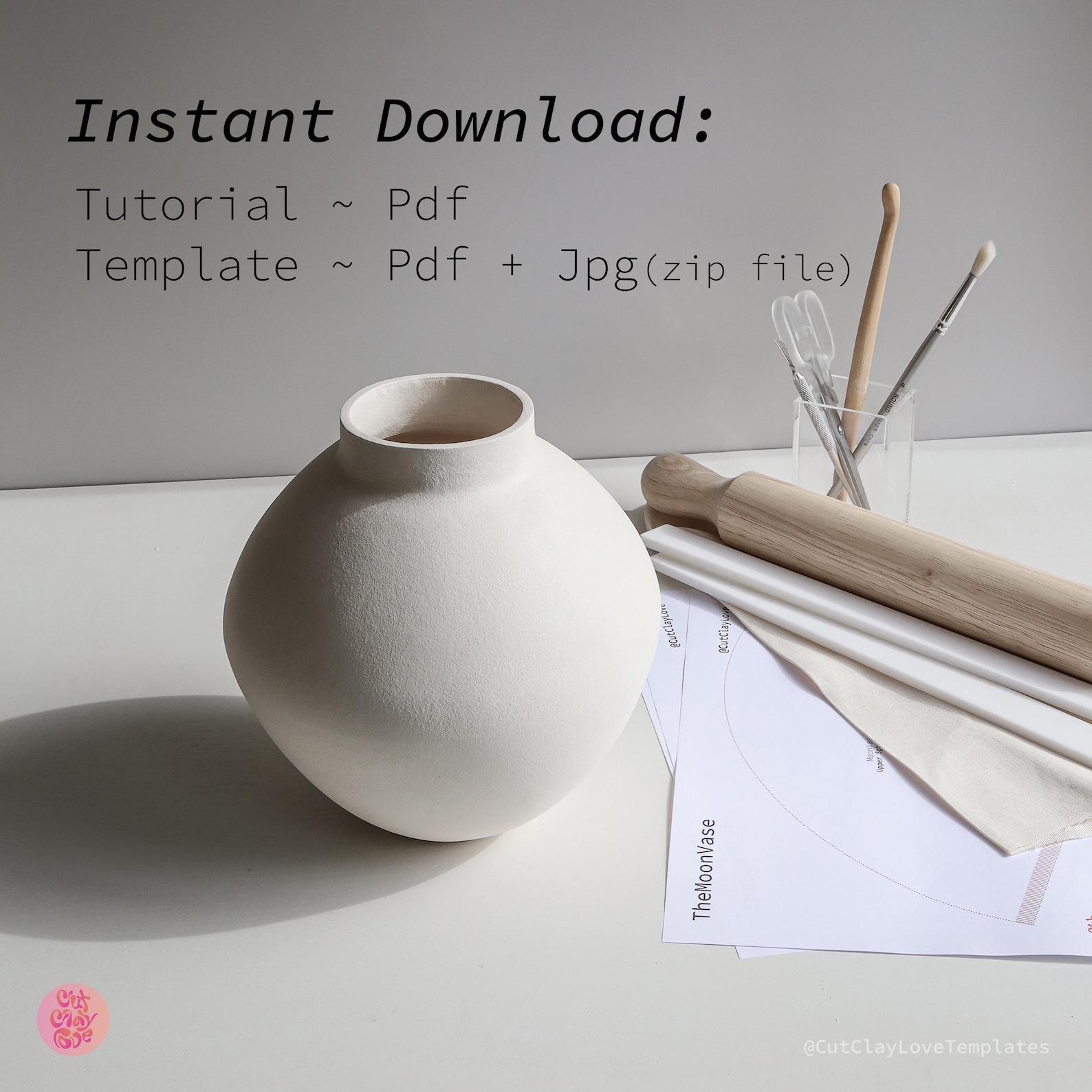 Vase Pottery Templates & Tutorials: Modern Ceramic Patterns (5pcs ...