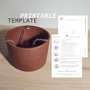 Hanging Planter Pottery Template Slab Building ~ Beginner Pottery Tool ...