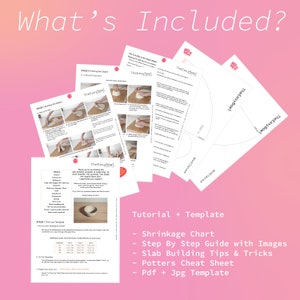 Easy Bowl Pottery Template Slab Building Template ~ Ceramics Tools for Beginners ~ Digital ...