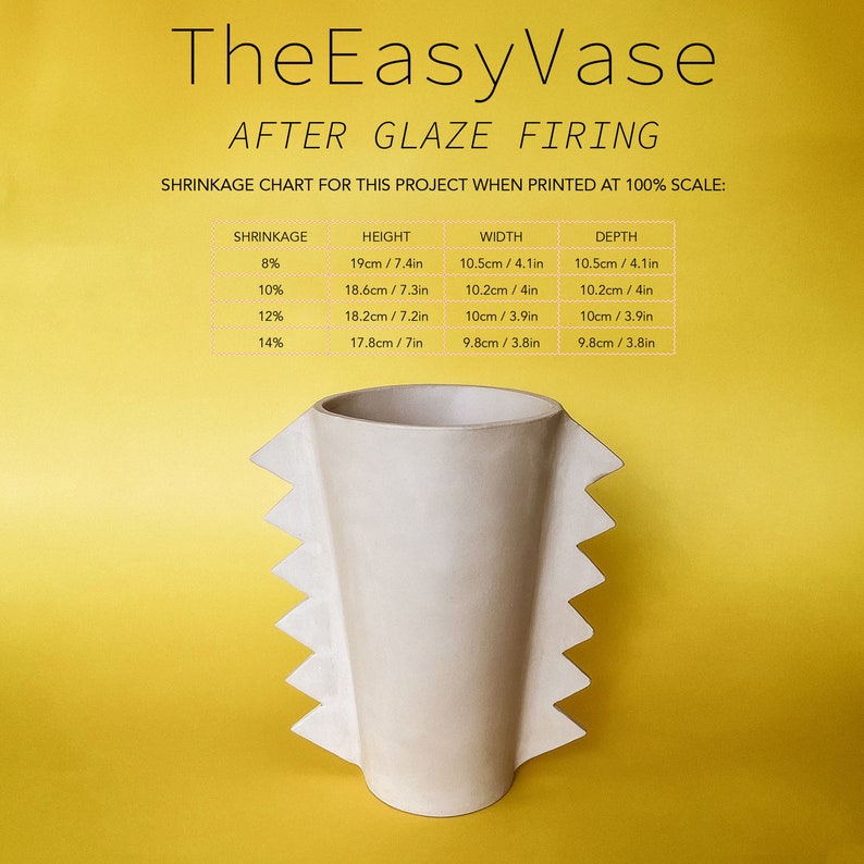 Easy Vase Pottery Template: DIY Slab Building Pattern (PDF) - Etsy