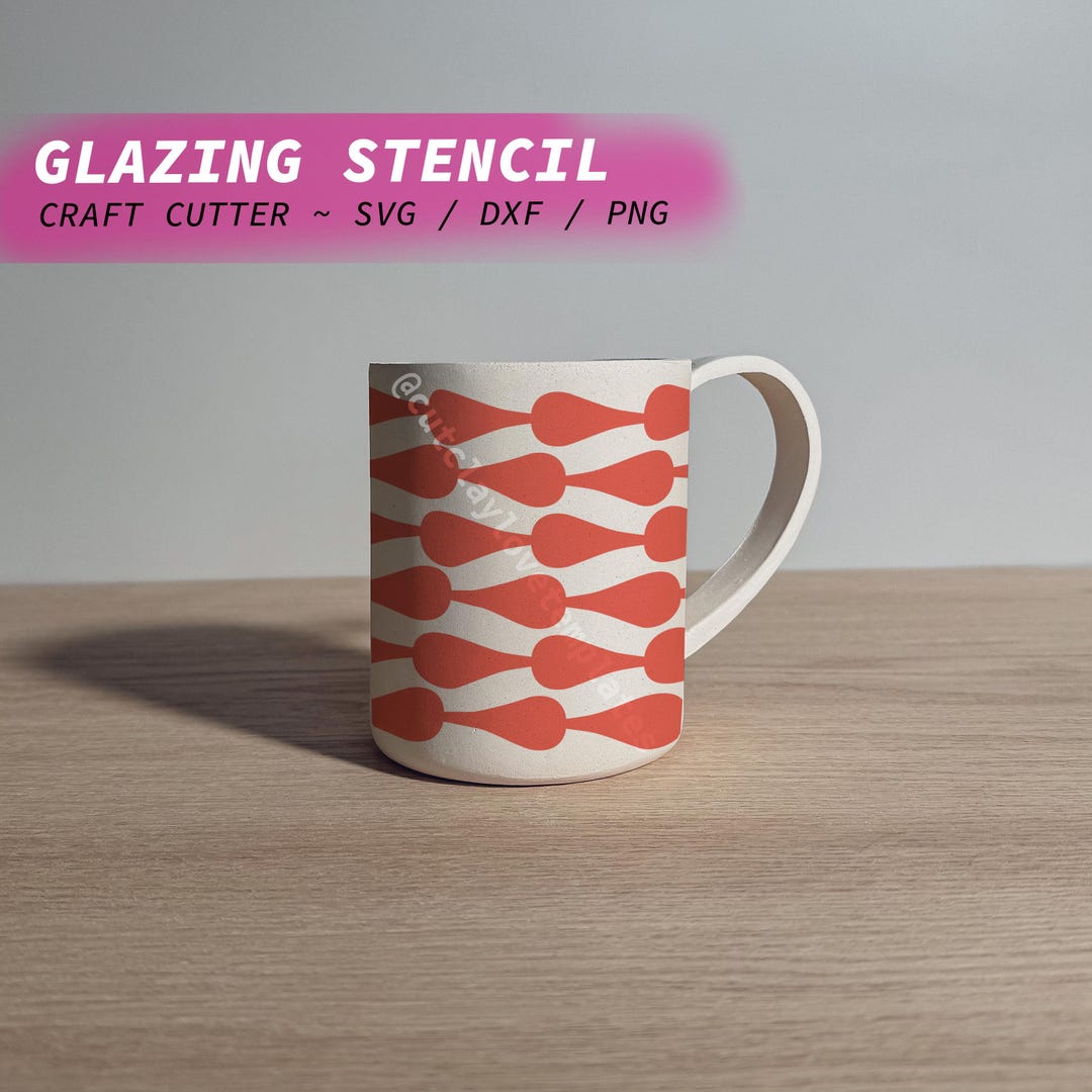 Glaze Stencil Sheet for Craft Cutter ~ Retro Wallpaper Cup Artwork ...