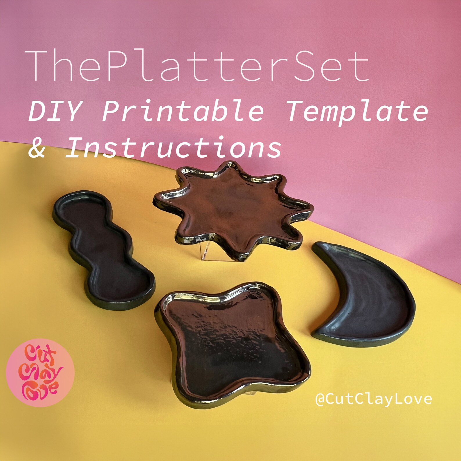 Platter Set Template Slab Building Template DIY Ceramics Handmade Dish ...