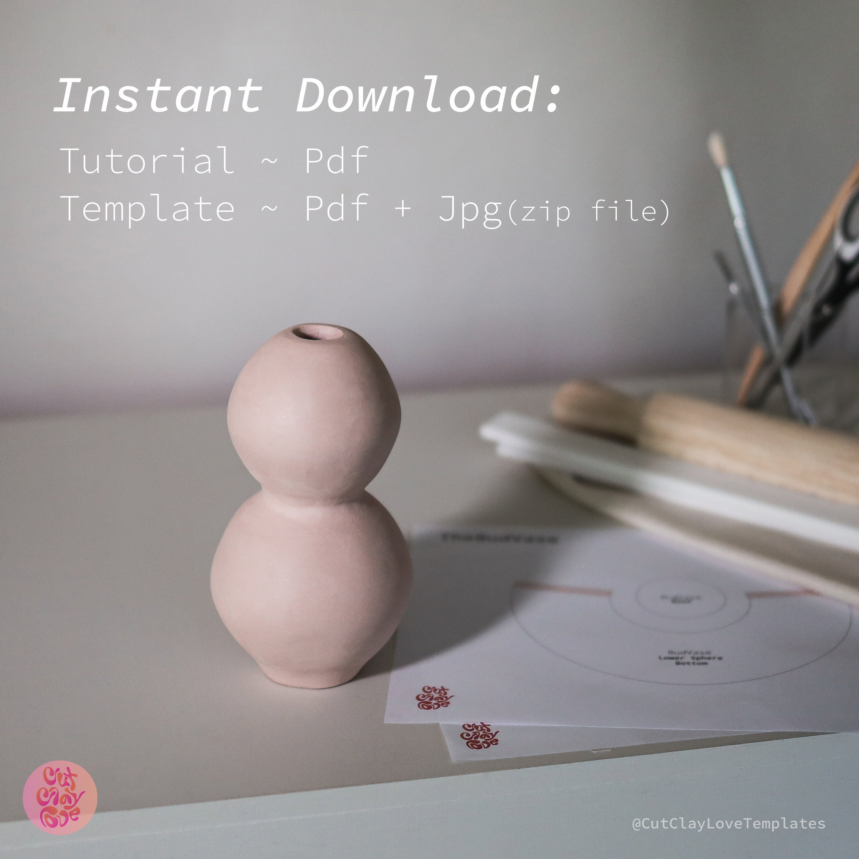 Bud Vase Pottery Template Slab Building Tutorial Easy DIY Ceramics Tool ...