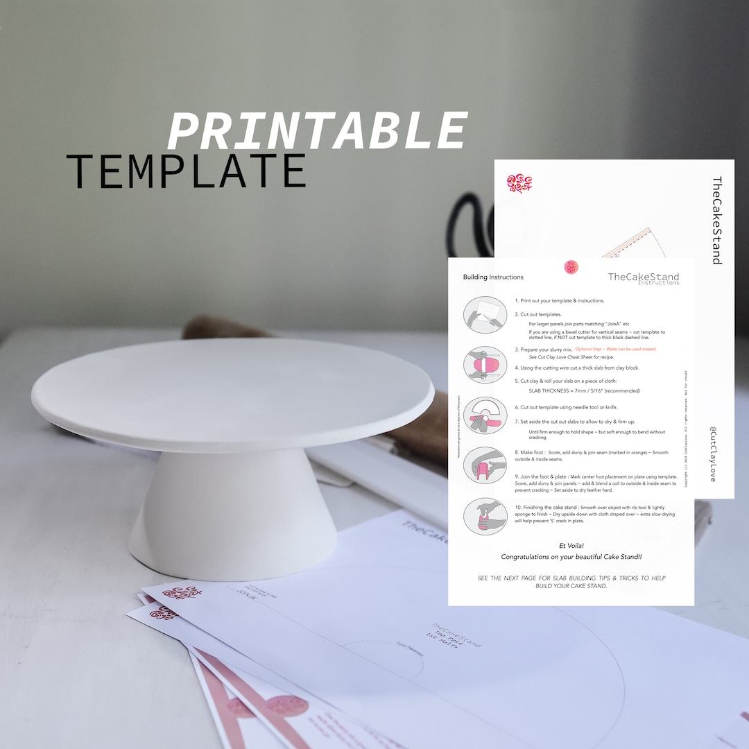 Cake Stand Pottery Template Slab Building Ceramics Tools for Beginners ...