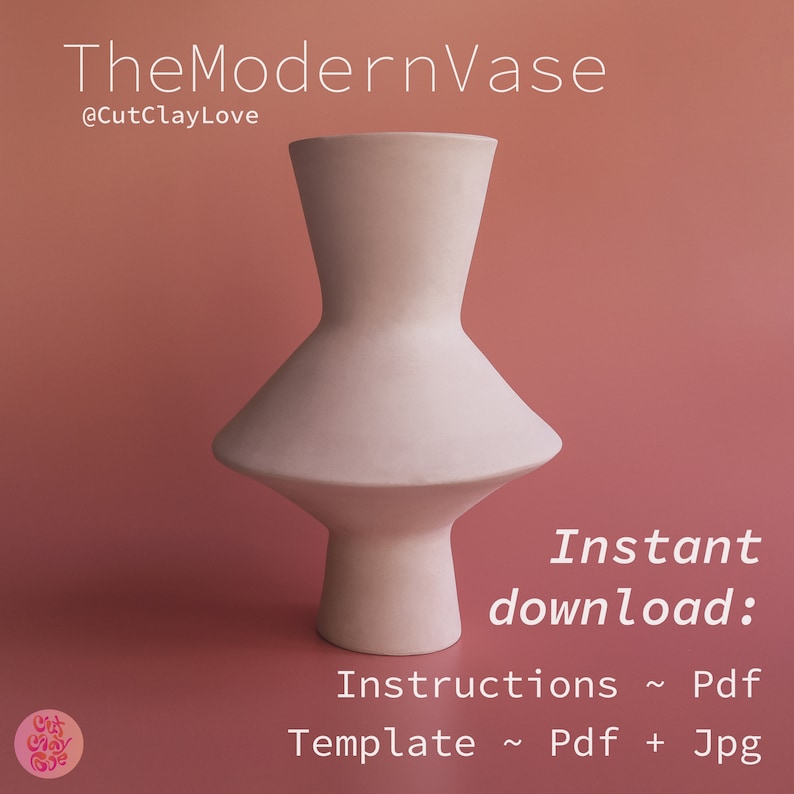 Modern Vase Pottery Template for Slab Building Easy DIY Ceramics Tool ...