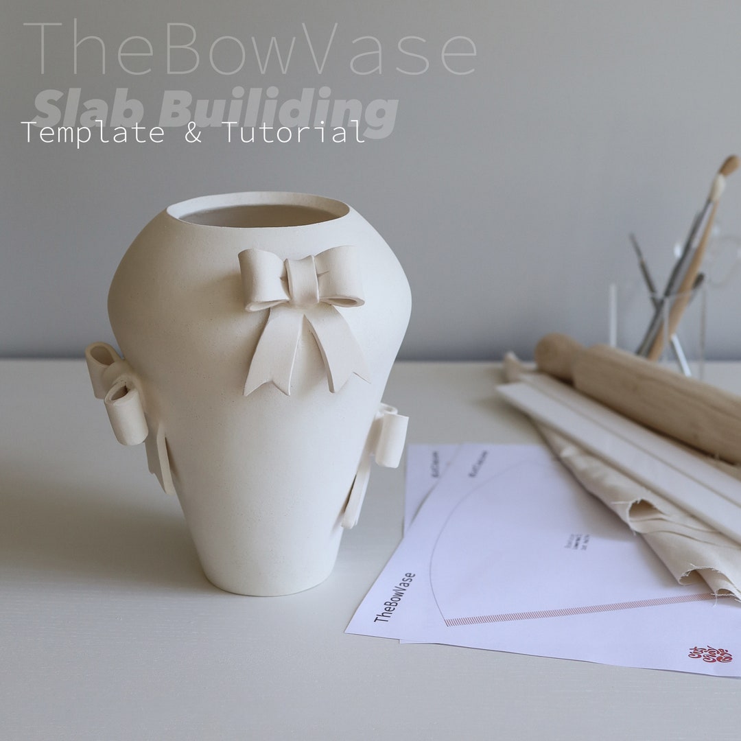 Bow Vase Pottery Template Slab Building Tutorial Simple DIY Home Decor ...