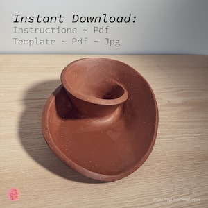 Dip Bowl Pottery Template ~ Beginner Ceramics Tutorial (digital ...