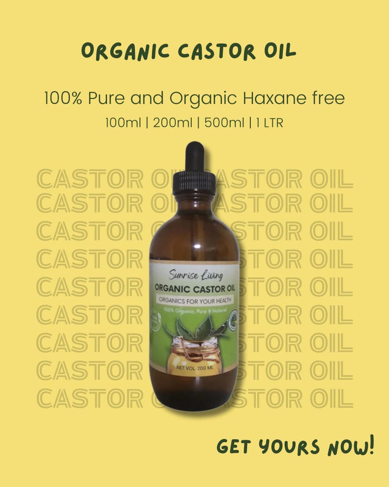 Castor Oil Pure & Organic Cold Pressed, Free From Hexane, Packaged in ...