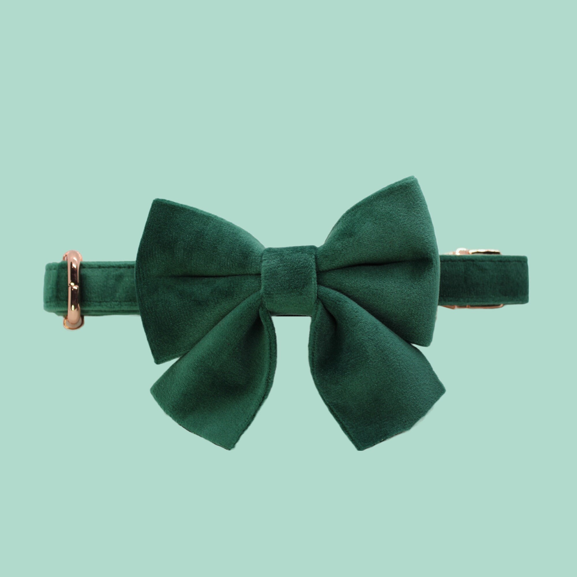 Forest Green Velvet, Rose Gold, High Quality, Adjustable Dog Harness ...