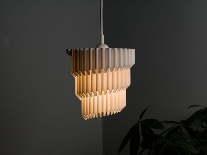 Ripple Lampshade – Modern Pleated Ceiling & Pendant Light Shade Home - Etsy