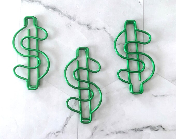 5pk Dollar Sign Paperclips | 5-pack or 10-pack| Dollar Bill | Money ...