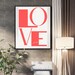 Love Poster Retro Wall Art Print Red Typography Wall Art Positive Quote ...