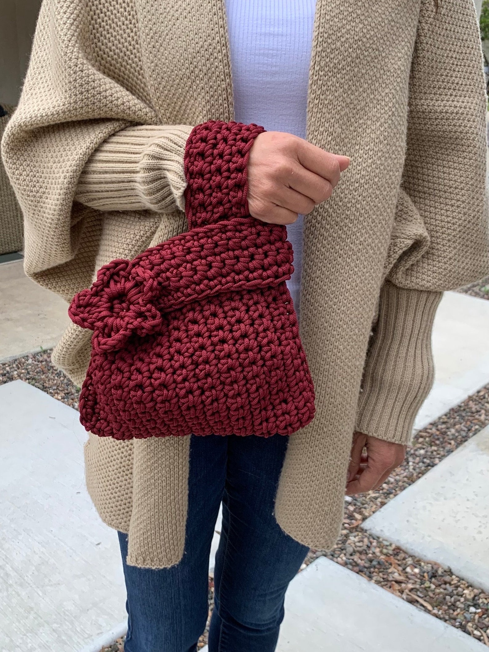 Handmade Crochet Japanese Knot Handbag, Macrame Cord - Etsy