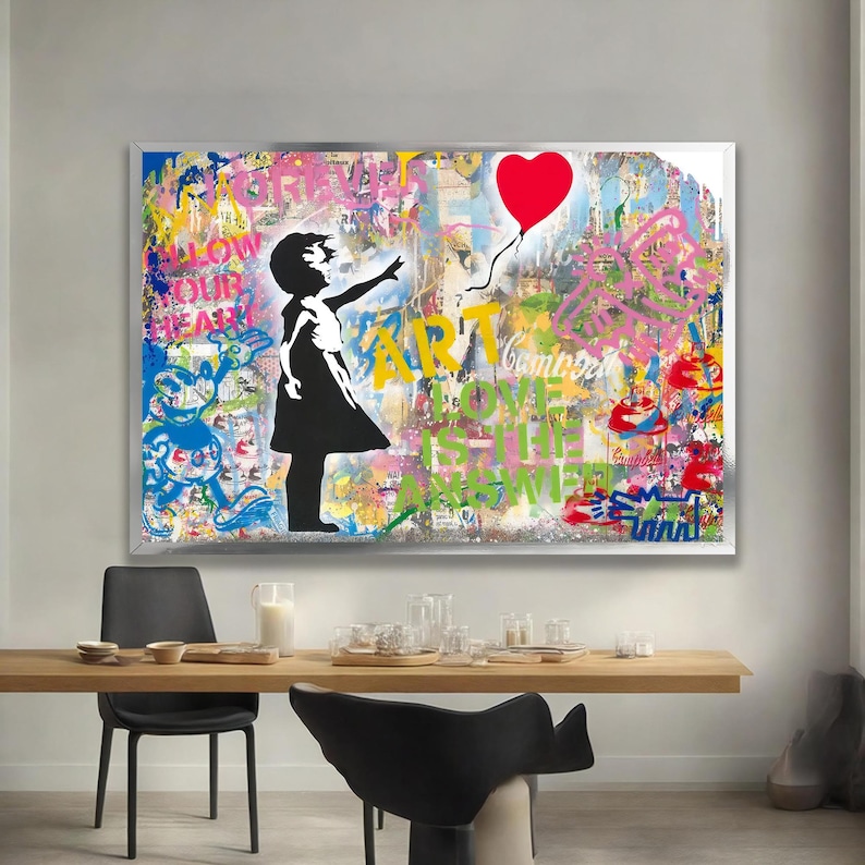 Banksy Balloon Canvas, Balloon Poster, Banksy Art, Wall Art Canvas ...