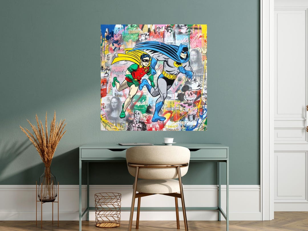 Banksy Superhero Canvas Print: Graffiti Pop Art Wall Decor - Etsy