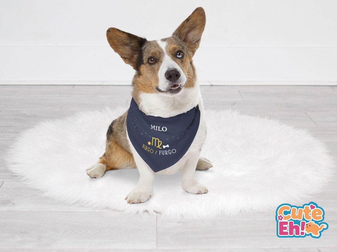 Virgo furgo Dog Zodiac Sign Personalized Bandana Collar, Gift for Dog ...