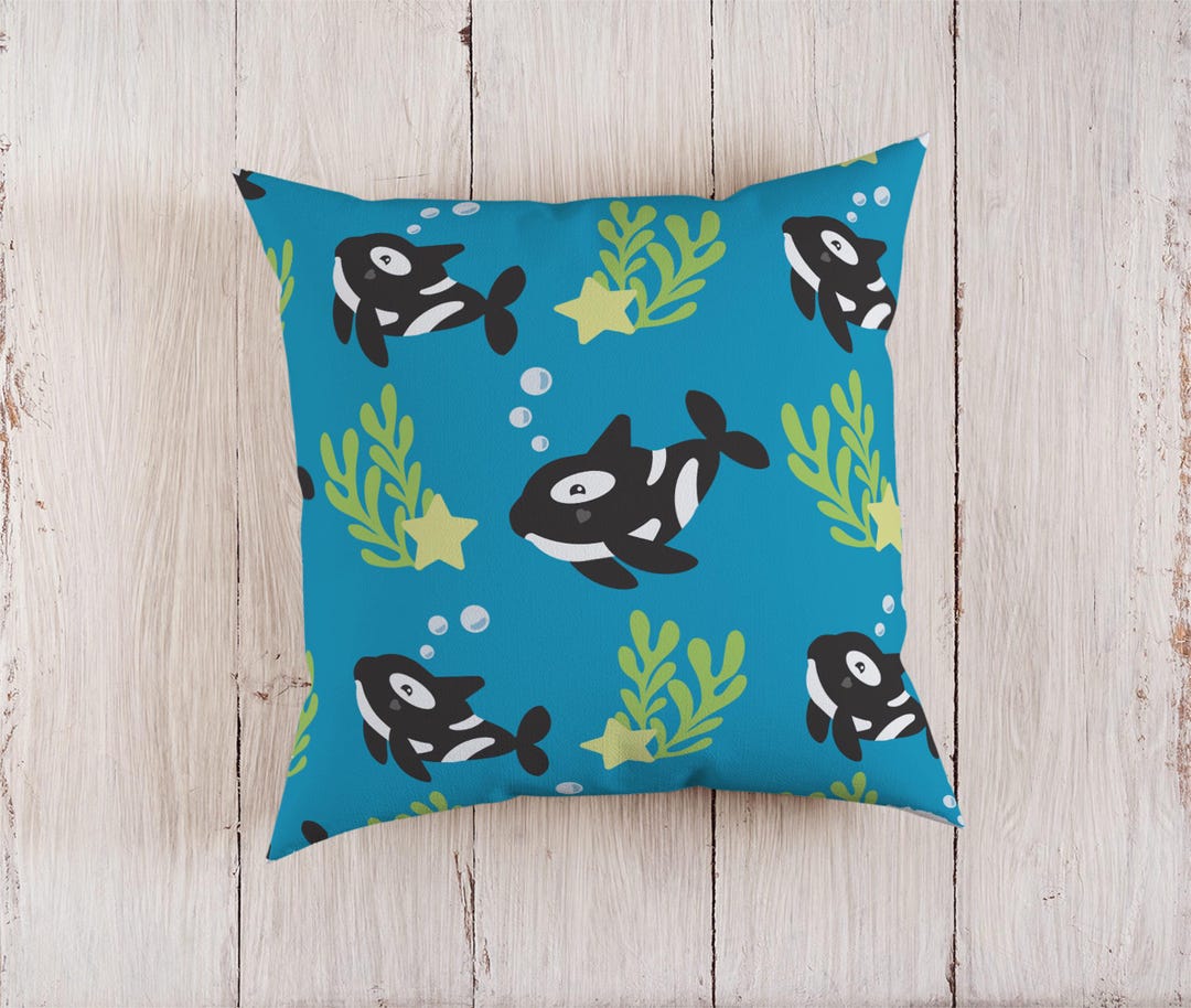 Kids Orca Whale Pillow, Ocean Theme Decorative Pillow, Kids Room Decor ...