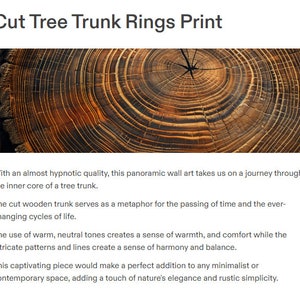 Cut Tree Trunk Rings Canvas Print. Panoramic Wall Art. Wood Stump Grain ...