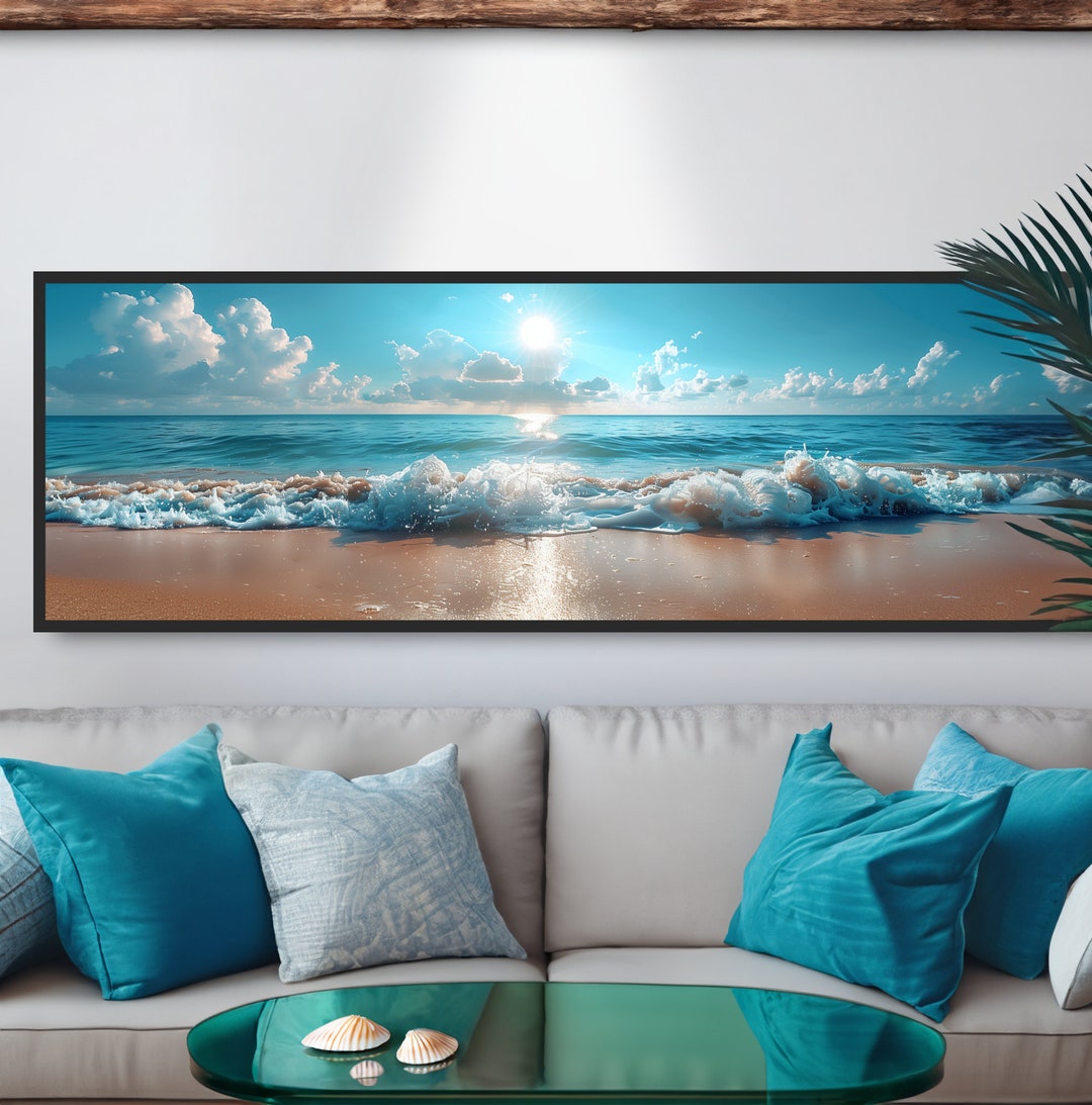 Beach Shoreline Sun Reflections Photograph. Tropical Coastal Decor ...
