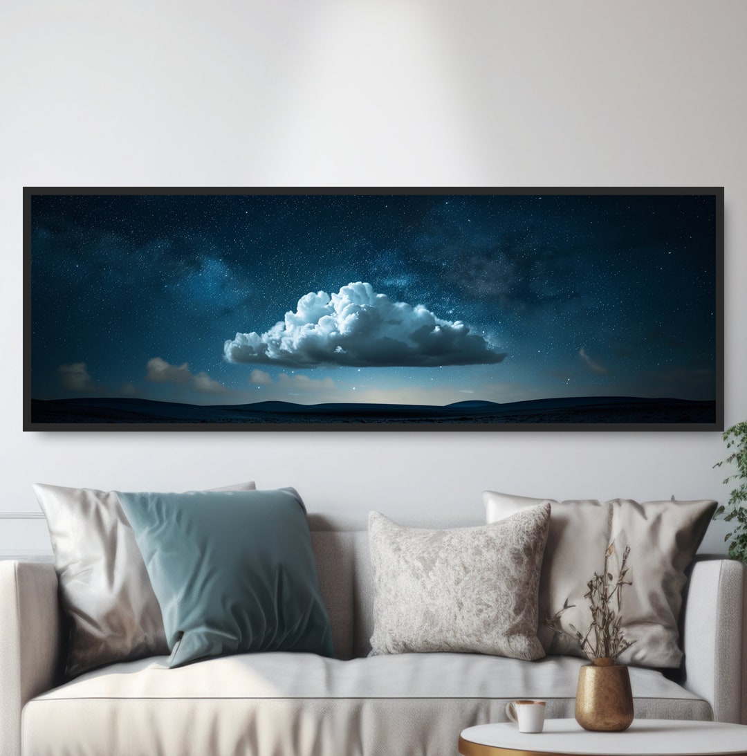 Cloud in Starry Night Sky Photo. Surreal Minimalist Dream Art ...