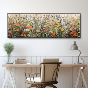 Wildflower Meadow Canvas Print or Poster. Colorful Watercolor Flower ...