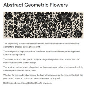 Abstract Geometric Flowers. Minimalist Botanical Floral Print Wall Art ...