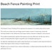 Beach Fence Painting Print. Ocean Costal Decor. Panoramic Seascape Wall ...