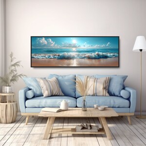 Beach Shoreline Sun Reflections Photograph. Tropical Coastal Decor ...