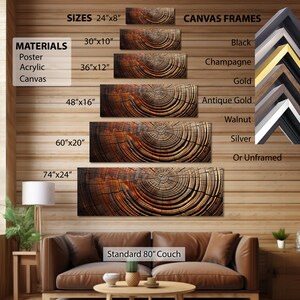 Wood Tree Rings Wall Art Print, Cross Section Cut Log Stump, Wooden ...
