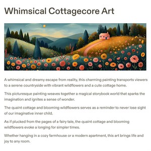 Whimsical Cottagecore Art, Cute Colorful Wildflowers Painting ...