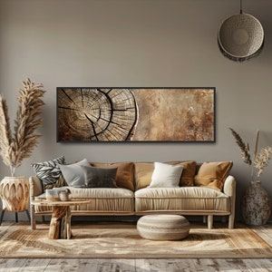 Rustic Wood Log & Stone Art Print. Weathered Wooden Stump Tree Trunk ...