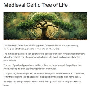 Medieval Celtic Tree of Life Yggdrasil Painting. Large Oak Tree ...