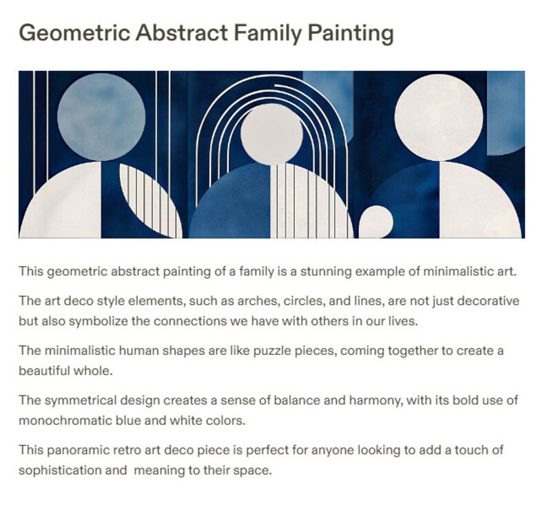 Geometric Abstract Family Painting. Simple Minimalistic Human Shapes ...