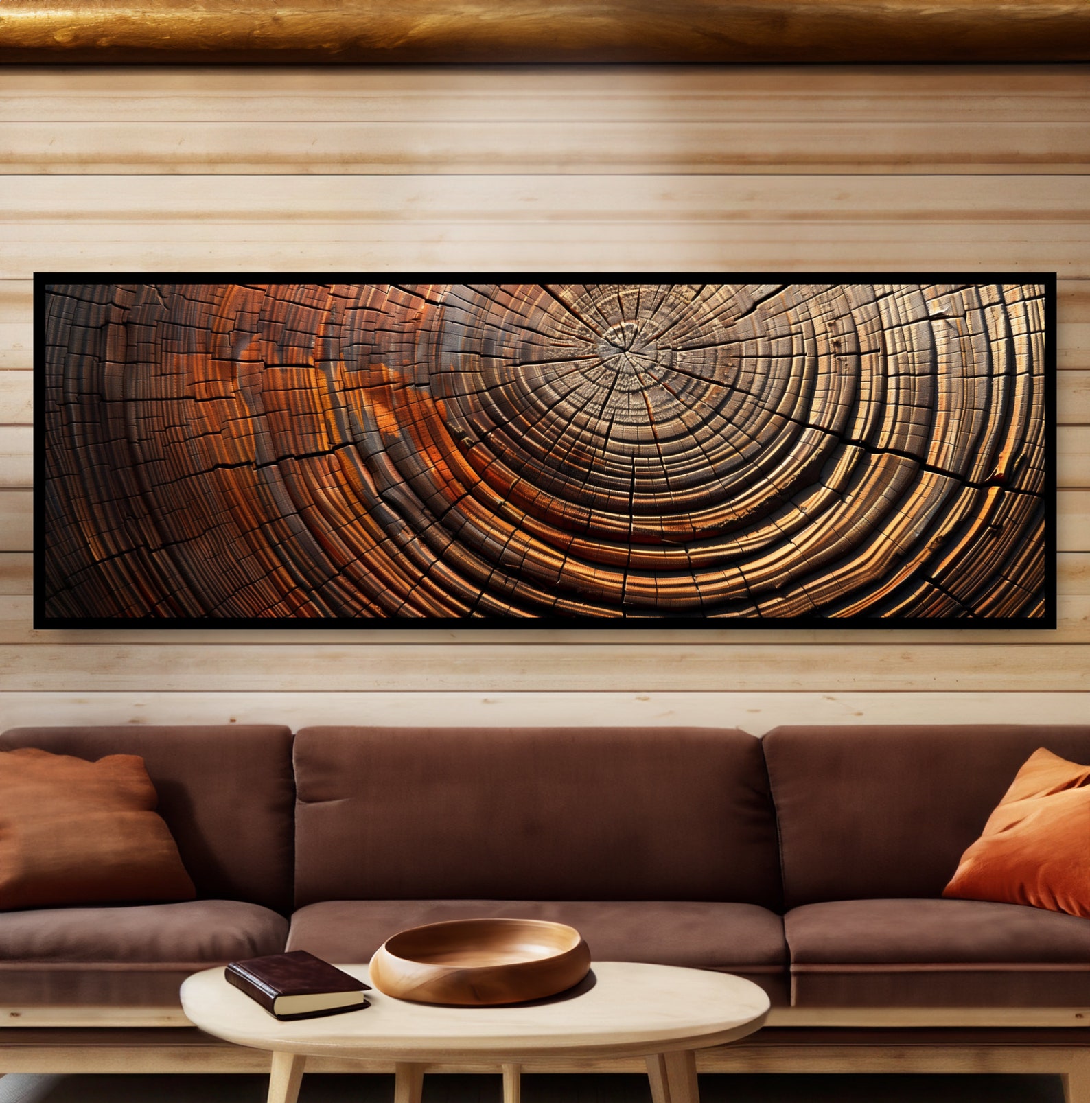 Wood Tree Rings Wall Art Print, Cross Section Cut Log Stump, Wooden ...