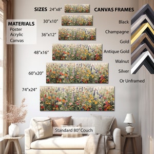 Wildflower Meadow Canvas Print or Poster. Colorful Watercolor Flower ...