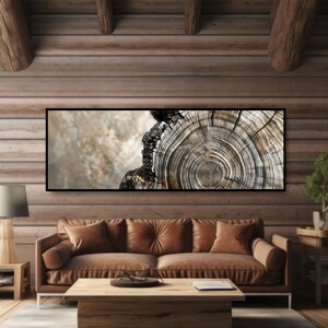 Tree Ring Cross-section Wall Art. Aged Forest Trunk Cut Weathered Wood ...