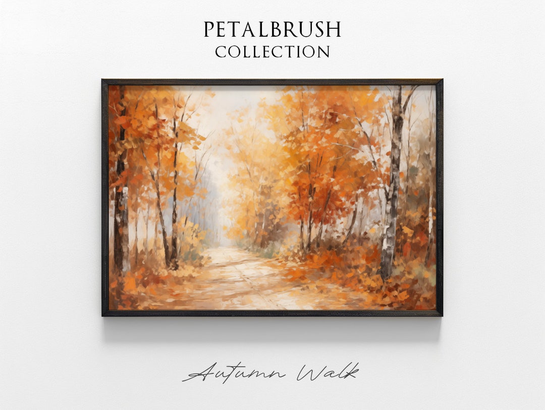 Autumn Forest Fall Painting Print Fall Tree Oil Painting Orange Leaves ...