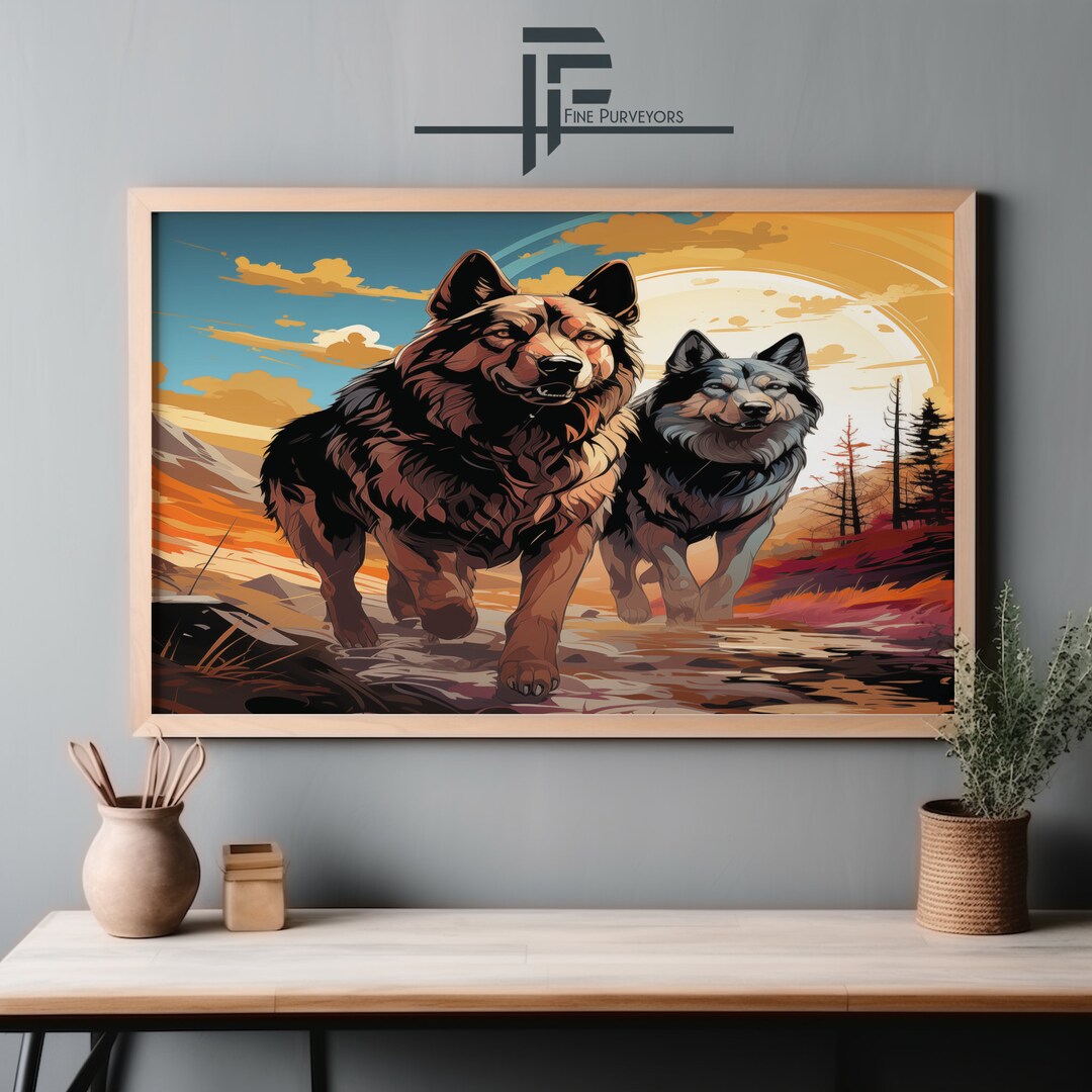The Running Wolf Pack Pop Art Wolves Digital Art PRINTABLE Download ...